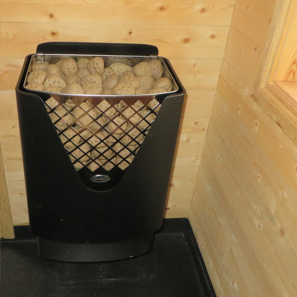 Bastuaggregat med gigantiskt stenmagasin 6 kW