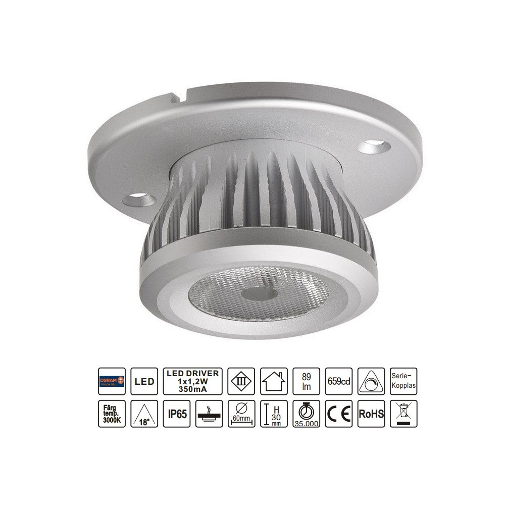 Bastubelysning 3 st LED Spotlight med drivdon
